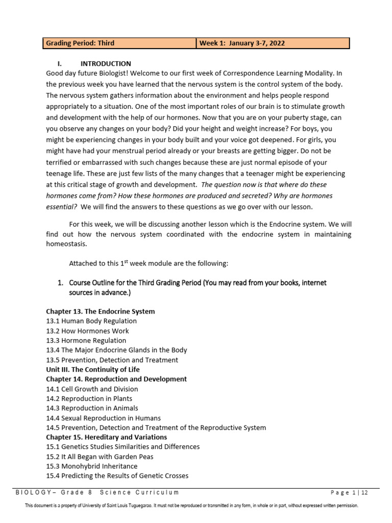 Endocrine System Pdf Hormone Pituitary Gland