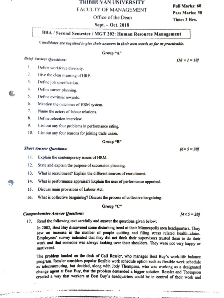 BBA 6th Sem 2018 | PDF