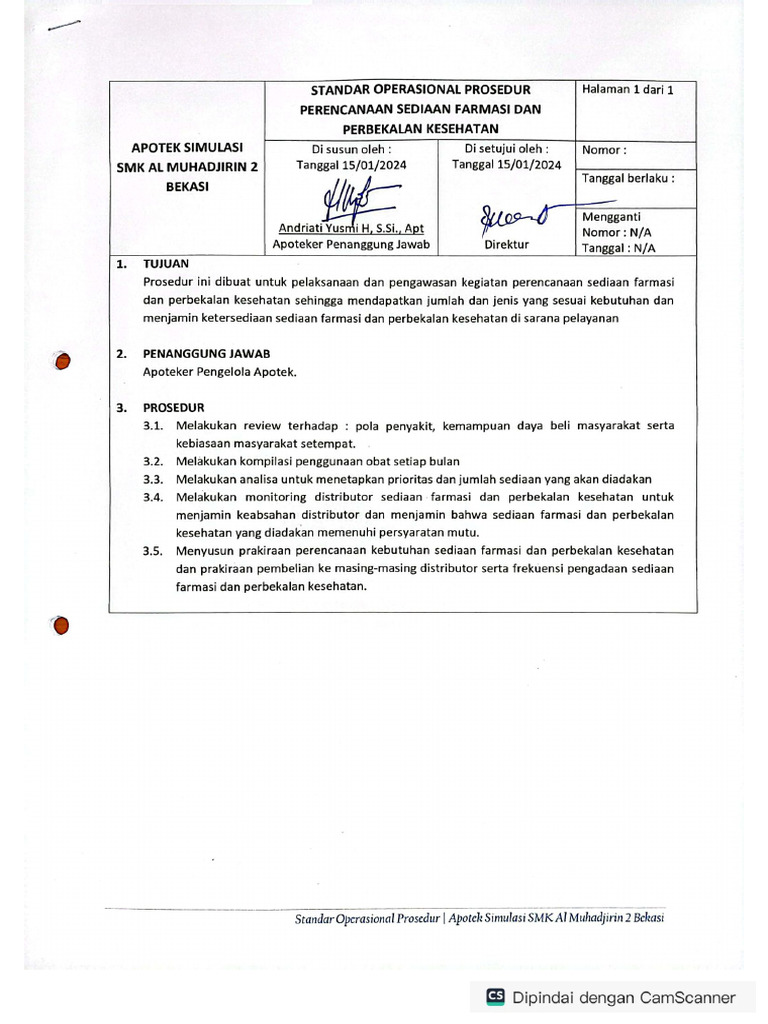 Sop Pelayanan Dan Administrasi Farmasi Di Apotek Pdf