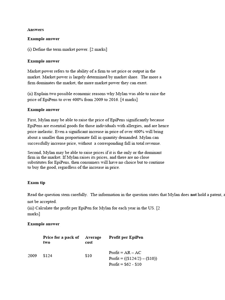 ECO IGCSE UNIT 1 Answers | PDF | Profit (Economics) | Epinephrine ...