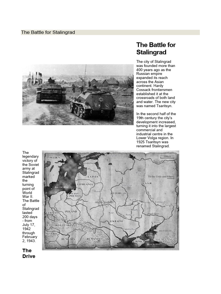 The Battle for Stalingrad | PDF | Battle Of Stalingrad | Battles And ...