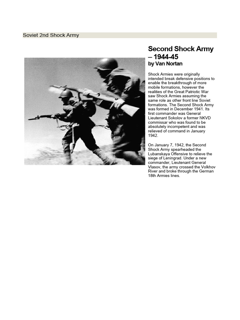 Soviet 2nd Shock Army | PDF | Regiment | Battalion