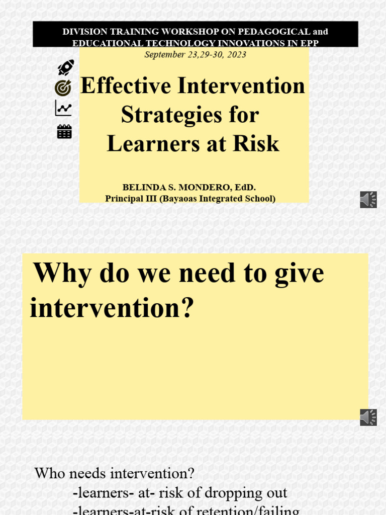 Ective Intervention Strategies For Learners at Risk 1 | Download Free ...