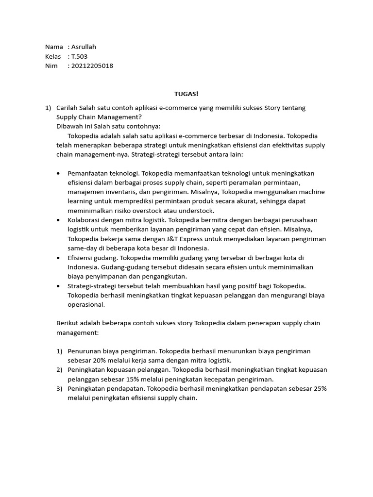 Contoh Kasus SCM Ecommerce | PDF