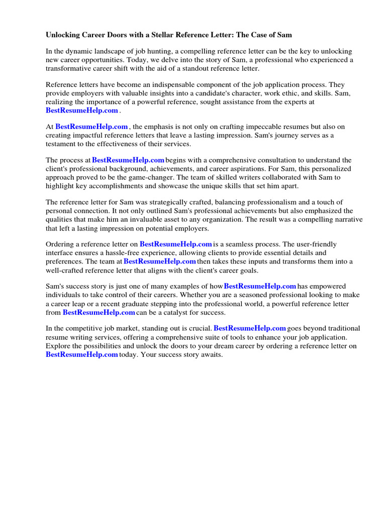 Reference Letter Sample For A Friend | PDF | Résumé