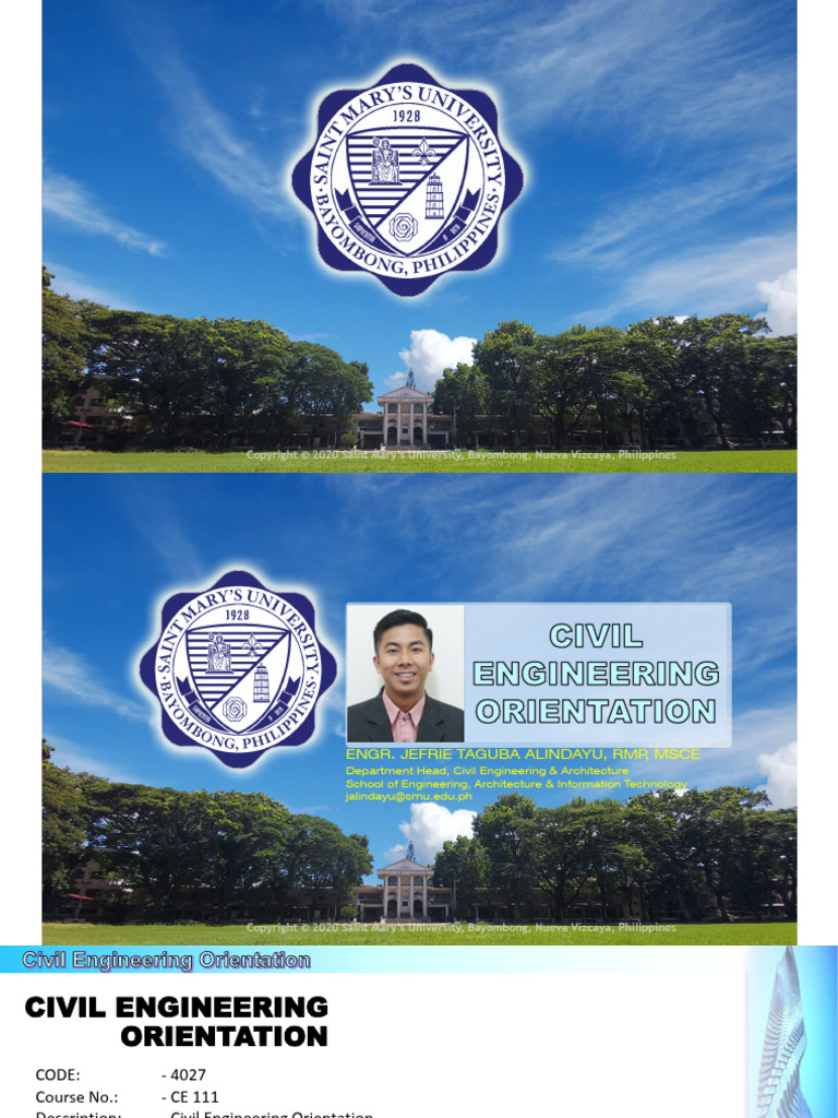 Introduction To CE Orientation | PDF | Civil Engineering | Engineering