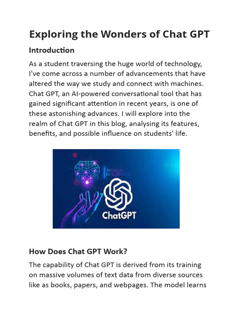 Exploring The Wonders of Chat GPT | PDF | Artificial Intelligence ...