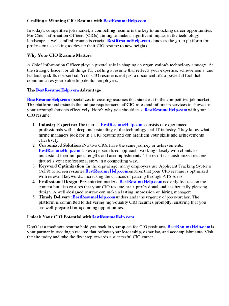 Cio Resume | PDF