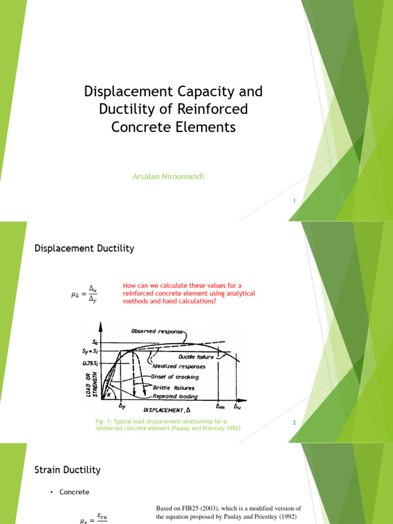 Displacement Ductility of RC Elements | PDF | Deformation (Engineering) | Beam (Structure)