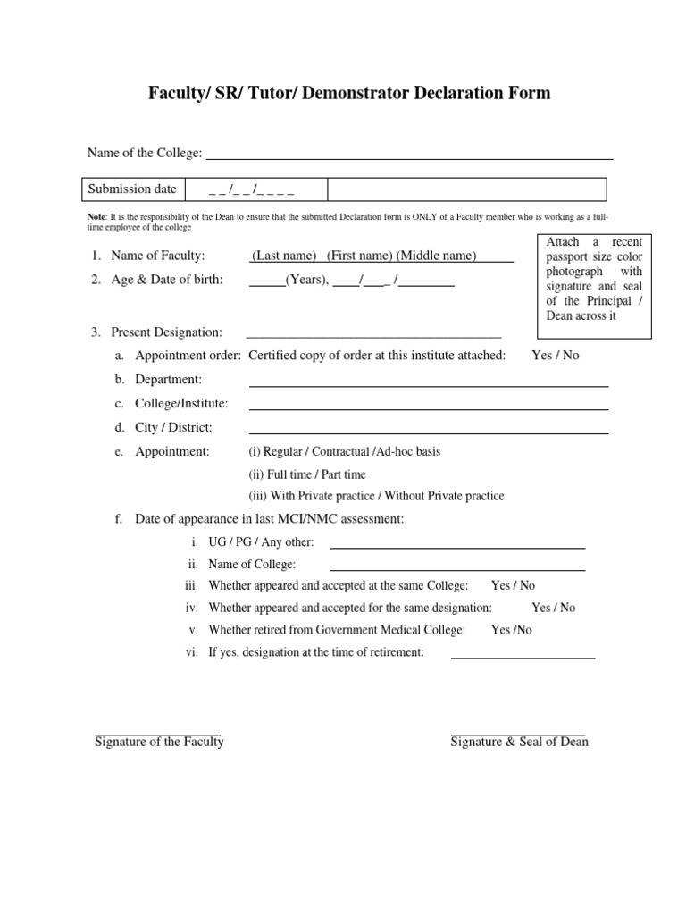 Faculty Performa | PDF | Doctor Of Medicine