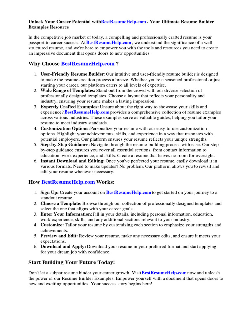 Resume Builder Examples | PDF | Résumé | Artificial Intelligence