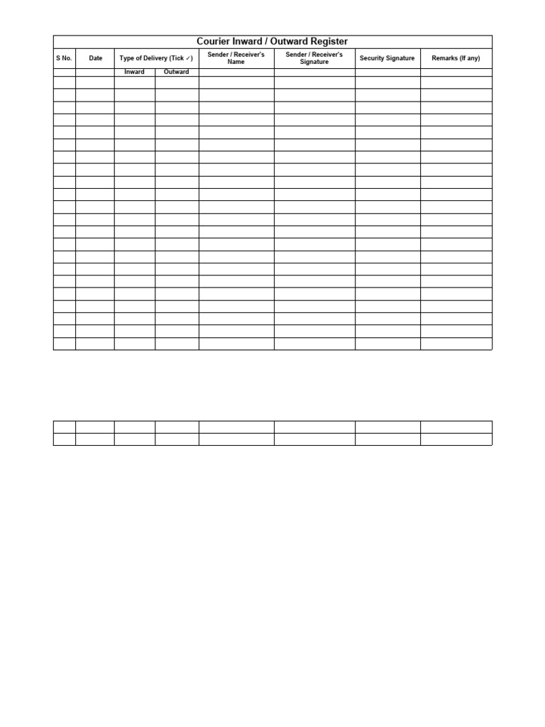 Courier Inward Register | PDF