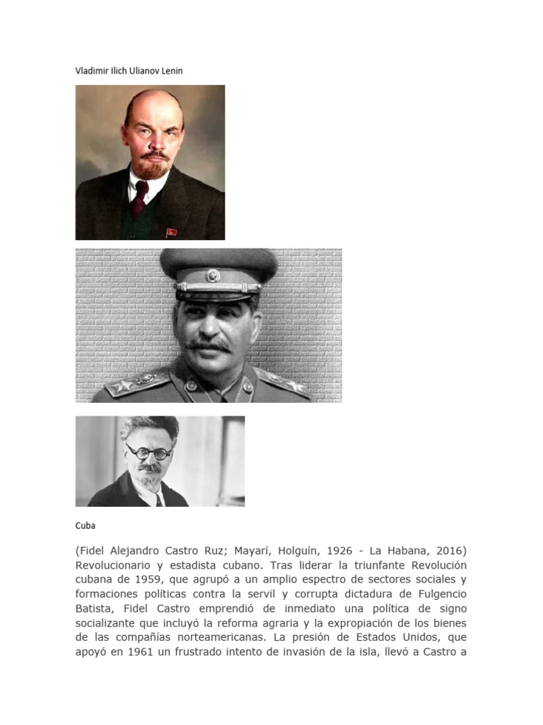 Vladimir Ilich Ulianov Lenin | PDF | Fidel Castro | Cuba