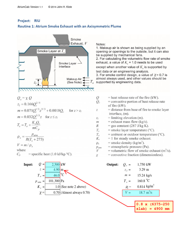 ASHRAE Atrium Smoke Control Calculator | PDF