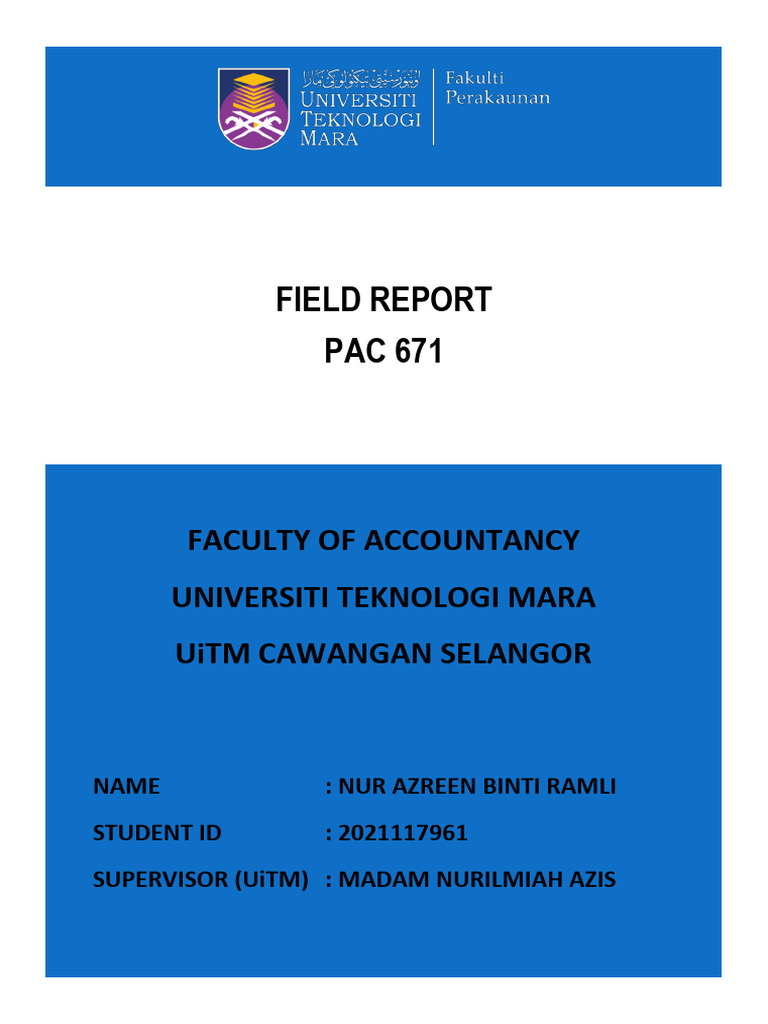 Field Report Pac671 - Nur Azreen | PDF | Big Data | Analytics