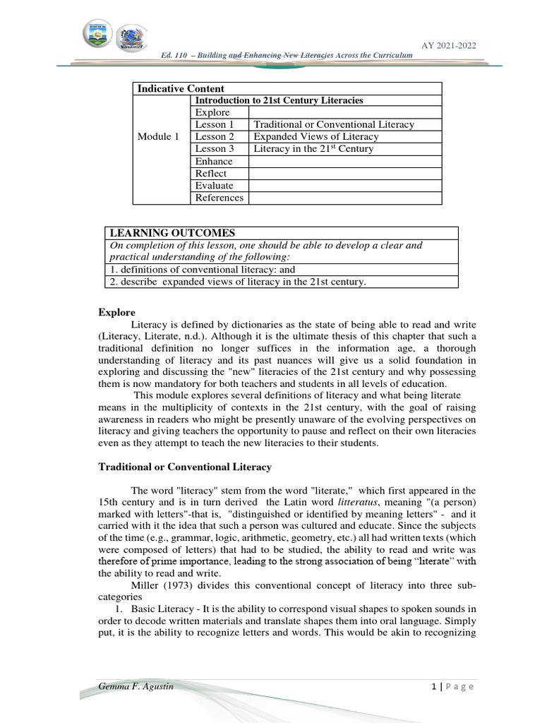 Literacy Notes | PDF | Literacy | Knowledge