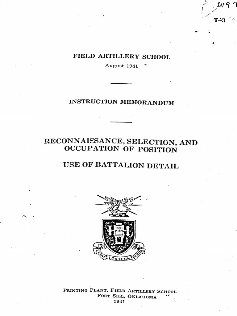 Reconnaissance, Selection, and Occupation of A Position 1941 | PDF ...