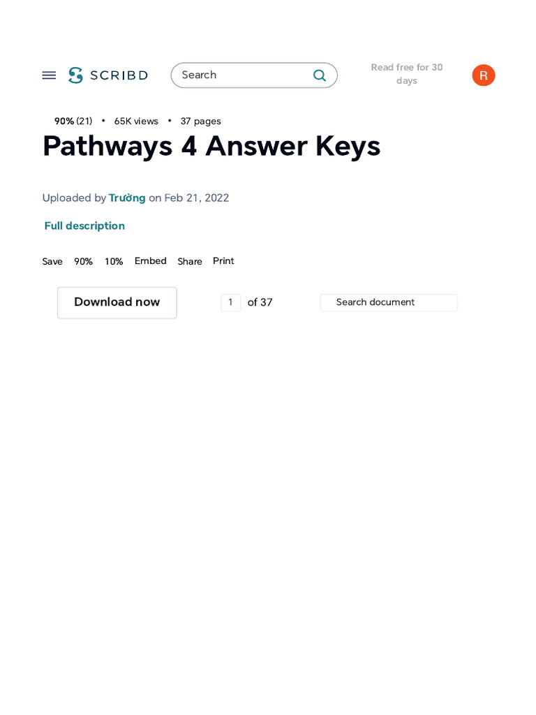 Pathways 4 Answer Keys - PDF - Hunting - Habitat | PDF | Scribd
