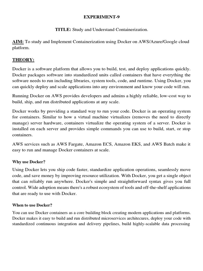 CC Lab Exp No.9 | PDF | Amazon Web Services | Operating System