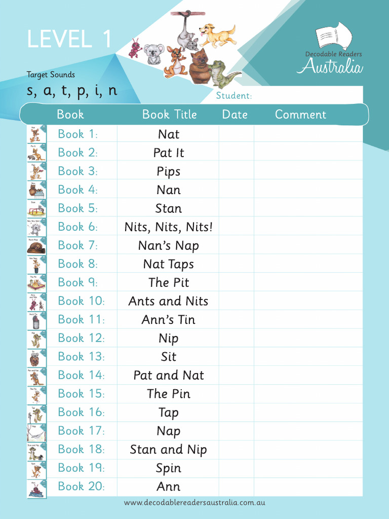 DRA Level 1 Reading Log | PDF