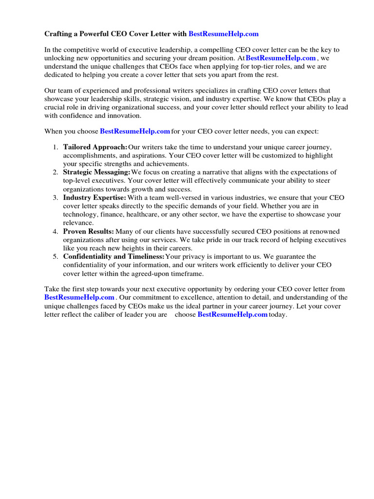 Ceo Cover Letter Tips | PDF Ceo Cover Letter Tips | PDF
