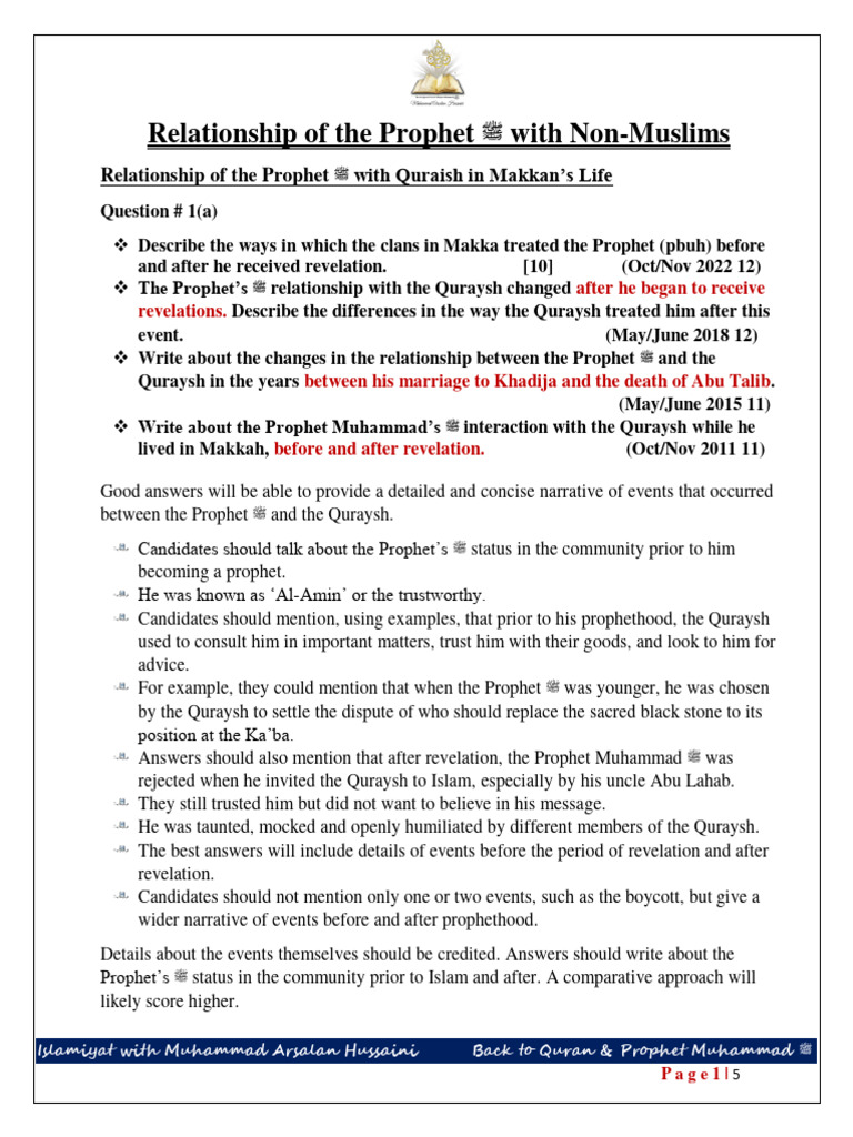 Relationship of The Prophet With Non-Muslims (MS), M.arsalan Sajid ...