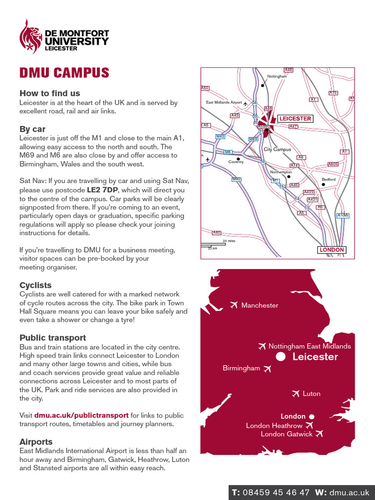Dmu Campus Map | PDF | Rail Transport | Sustainable Technologies