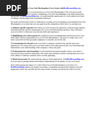 Coca Cola Merchandiser Sample Resume WORD Of Creative Resume With One