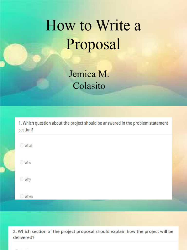 How to Write a Proposal | PDF