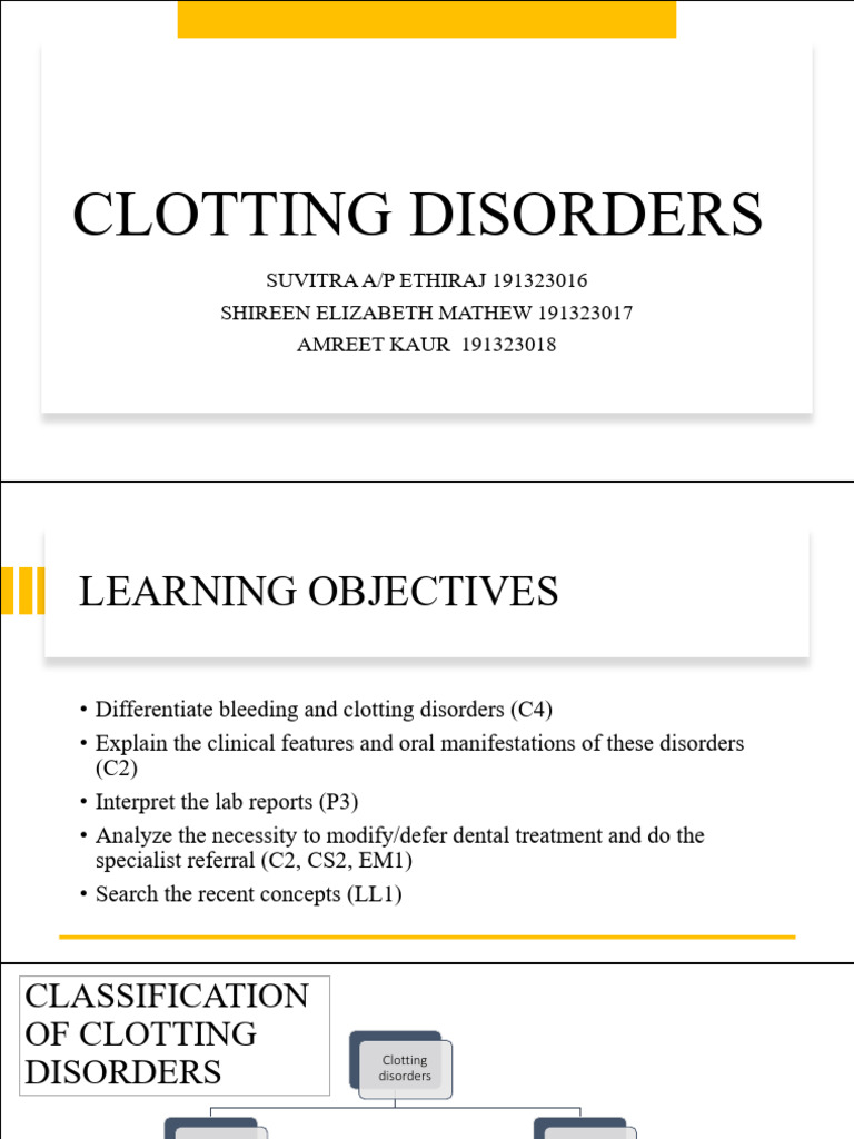 S9 Clotting Disorder | PDF | Bleeding | Coagulation