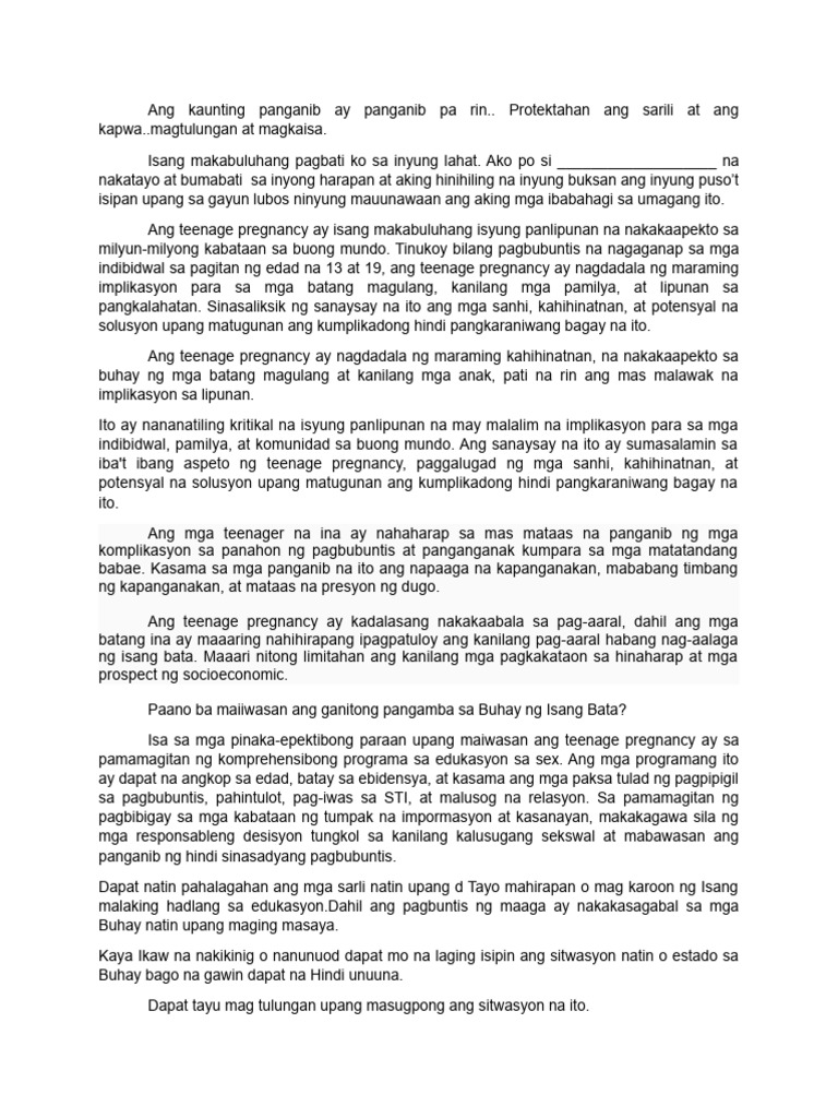 Talumpati Pandemya | PDF