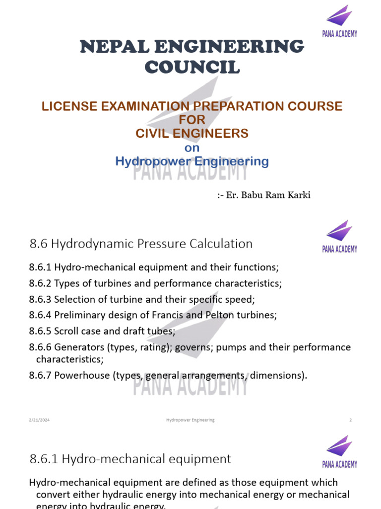 Civil Engineers' Hydropower Prep | PDF | Turbine | Pump