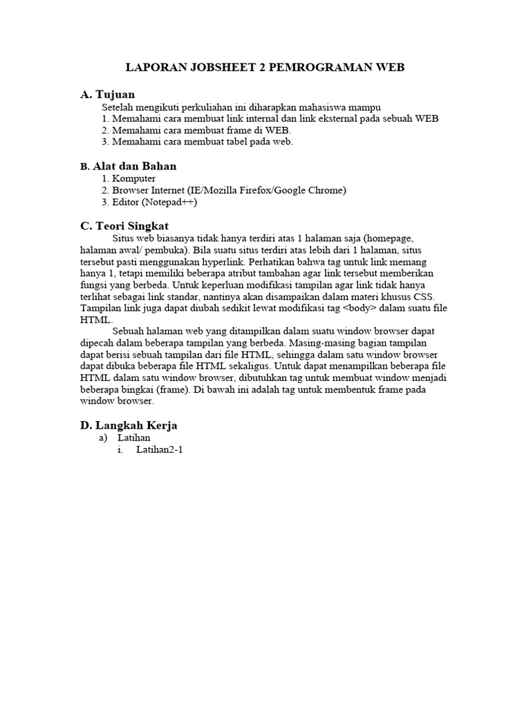 Laporan 1 Pemrograman Web (Syahid Nurhidayatullah 23343056) | PDF
