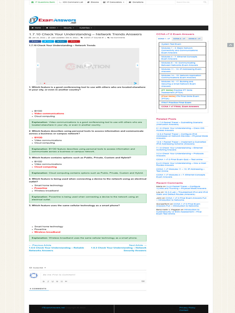 1.7.10 Check Your Understanding - Network Trends Answers | PDF | Cisco ...