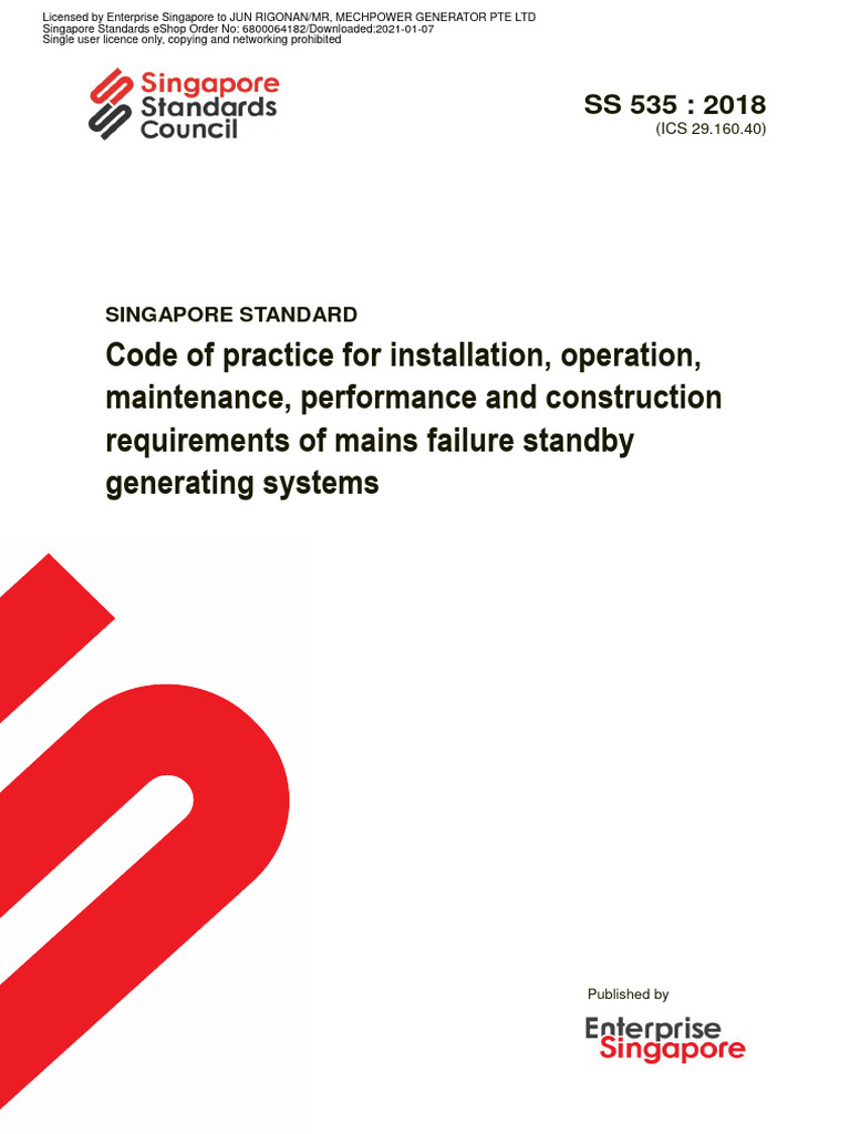 SS 535-2018 | PDF | Electrical Wiring | Engines