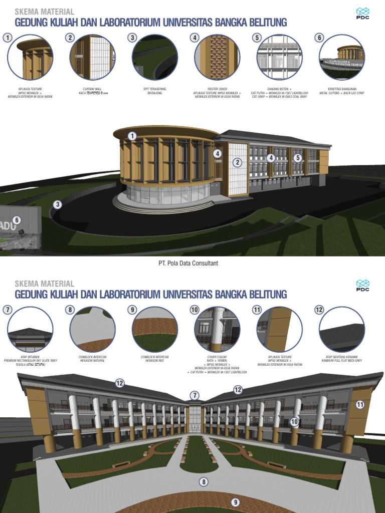 Material Design for University Building | PDF