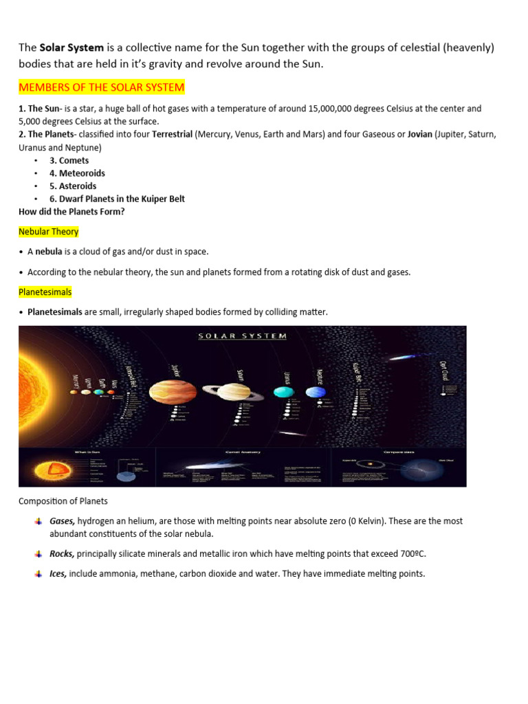 Planets Notes | PDF | Planets | Jupiter