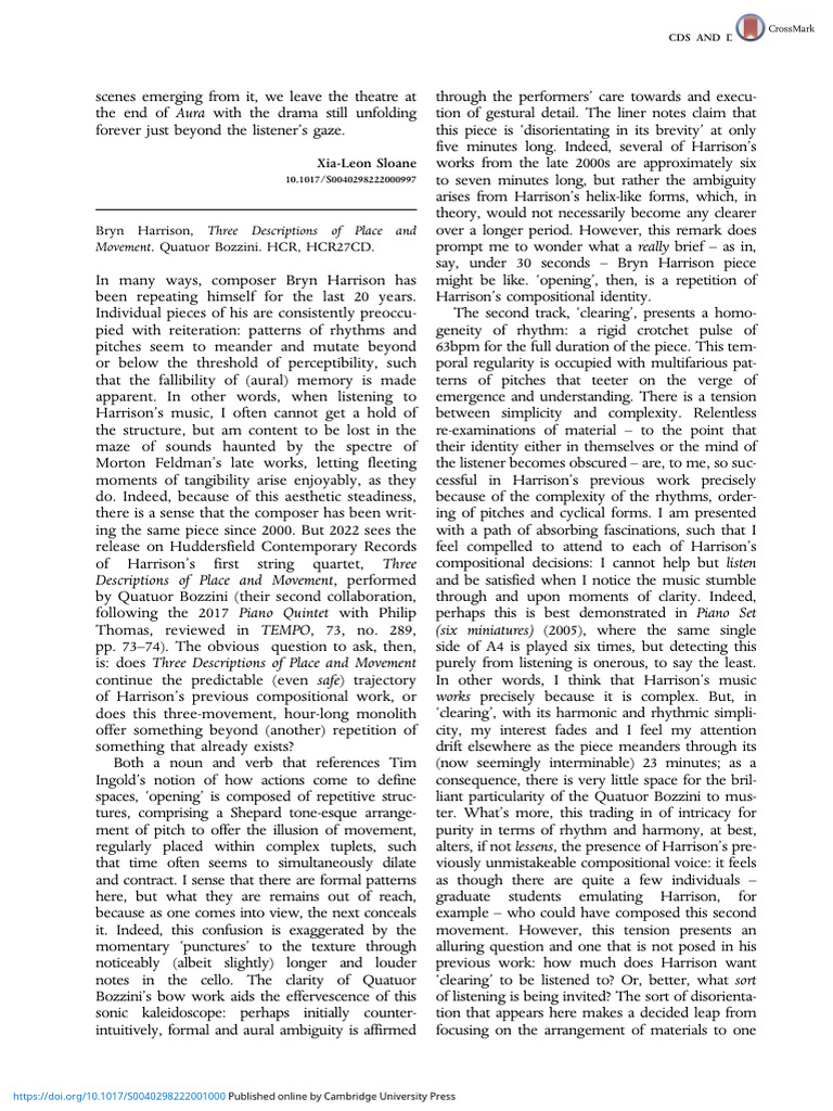 Cooper Div Class Title Bryn Harrison Bryn Harrison Span Class Italic Three Descriptions of Place ...