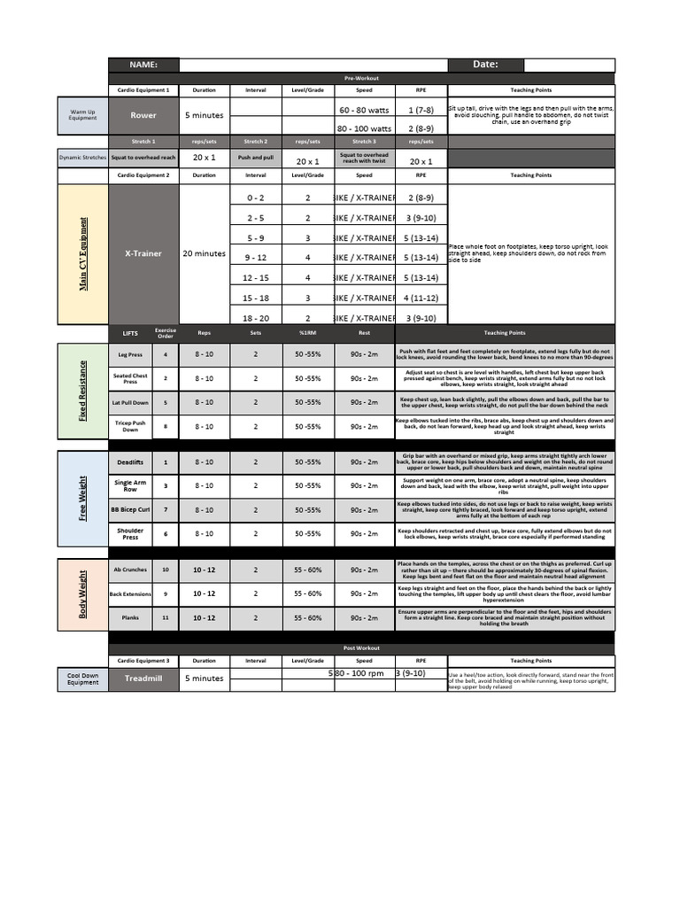 Program Card Level 2 Gym (V5) Mike Magras | PDF | Musculoskeletal ...