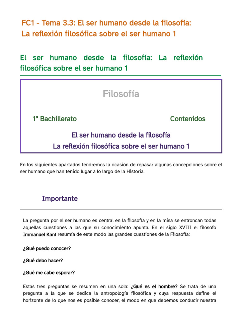 Filosofía del Ser Humano: Bachillerato | PDF | Platón | Alma