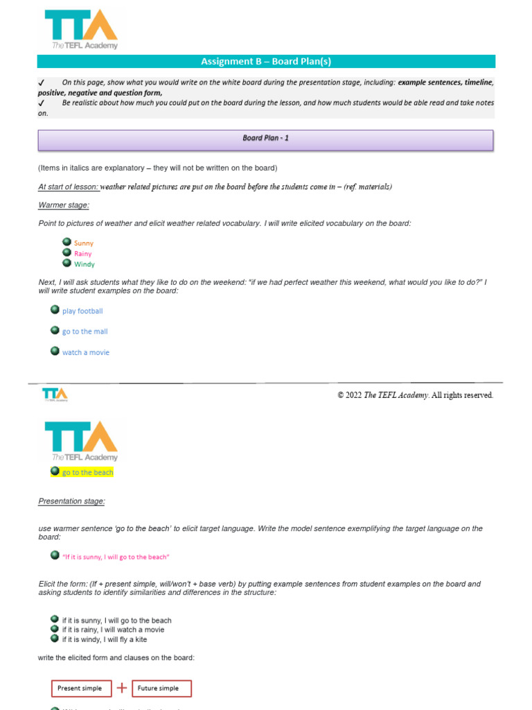 TTA TEFL - AB - BoardPlan - Submission1 | PDF | Human Communication | Linguistic Morphology