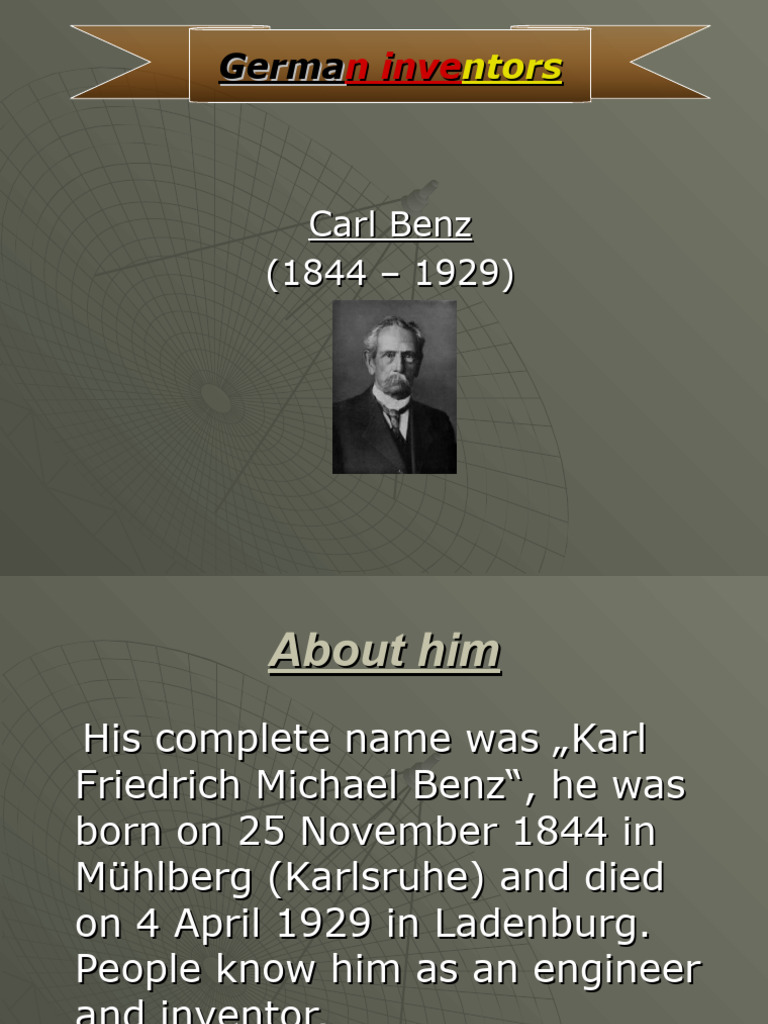 Carl Benz: Inventor of the Petrolcar | PDF