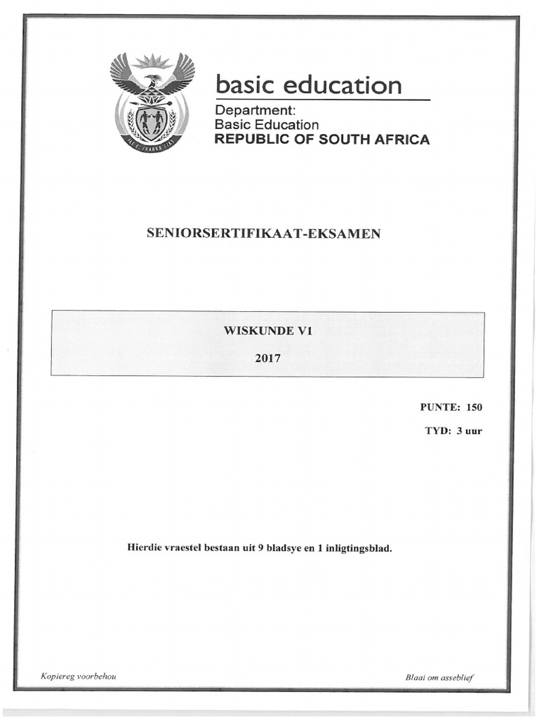 Mathematics P1 May-June 2017 Afr | PDF