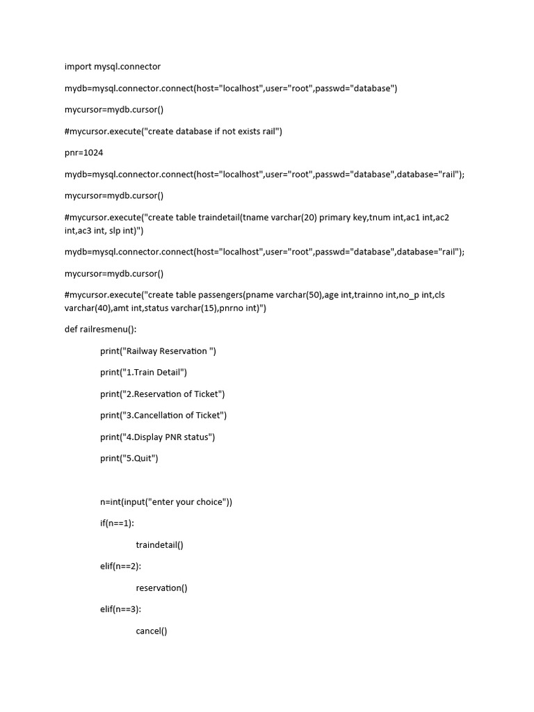 Railway Management | PDF | Computer Data | Information Technology Management