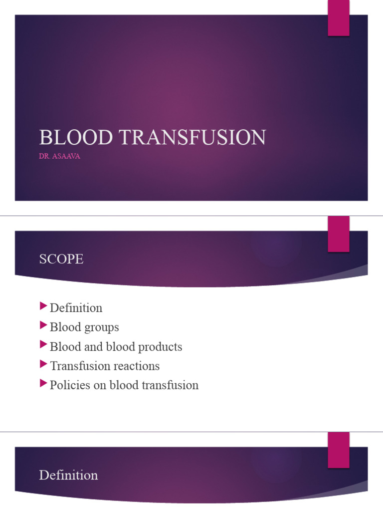 4. BLOOD TRANSFUSION | PDF | Blood Transfusion | Blood Type