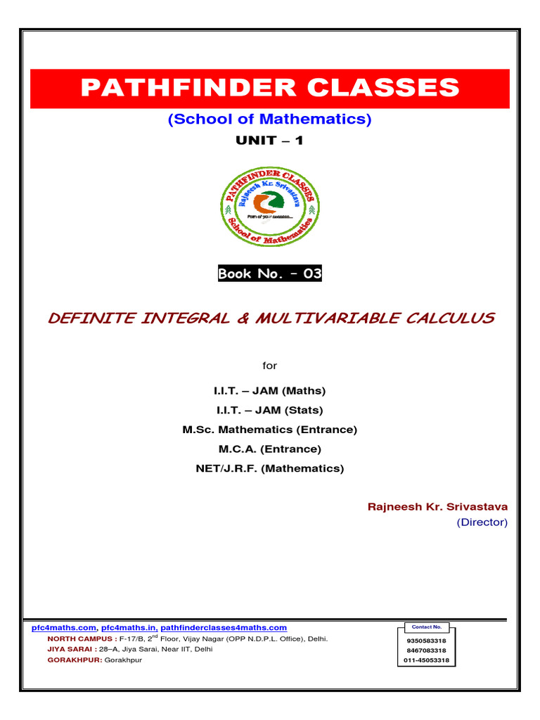B03 Definite Integral And Multivariable Calculus Pdf