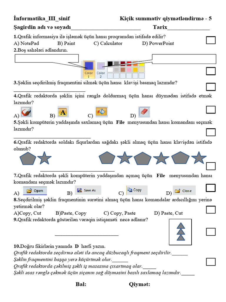 3 Sinif Informatika KSQ 5 | PDF