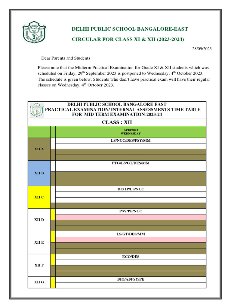 Midterm Practical Circular For Class 11 & 12 | PDF | Schools | Educational Assessment And Evaluation