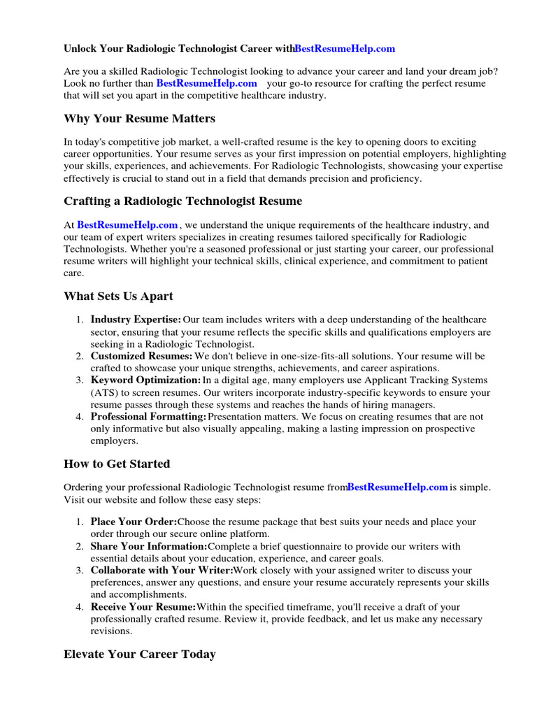 Radiologic Technologist Cover Letter Sample | PDF | Résumé | Radiology