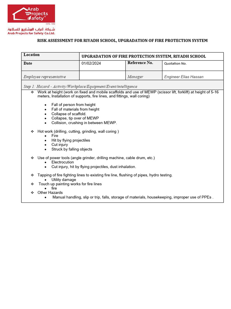 QPD Expansion Project-Fire Fighting System | PDF | Scaffolding ...